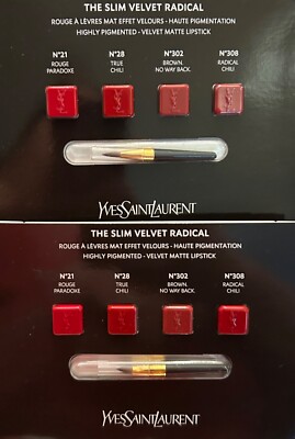 2 YSL The Slim Velvet Radical Lipstick Samples Velvet Matte, Highly ...