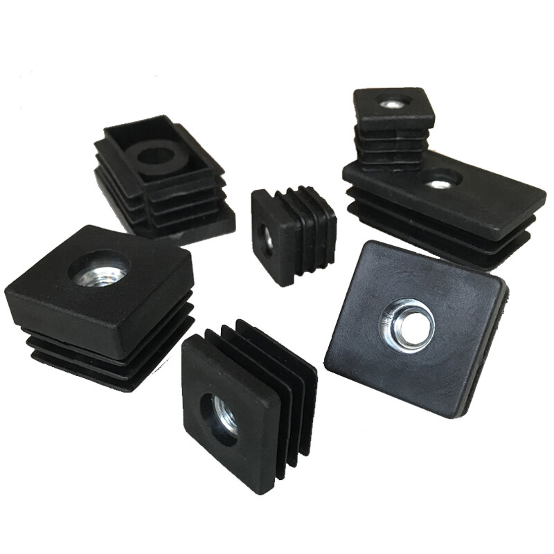 Square Tube Inserts Adjustable Feet M6 M8 M10 Plastic Threaded Box ...