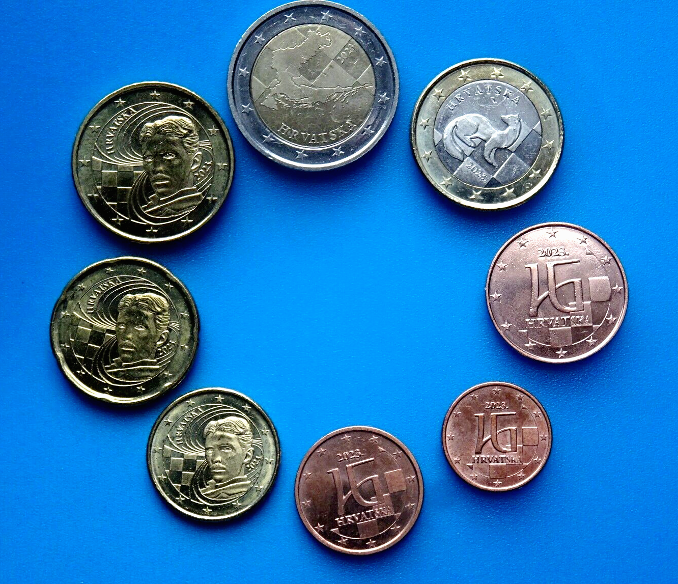 CROATIA Euro coins 2023 🔴 1 cent - 2 Euro * EU Hrvatska 8 coin set ...