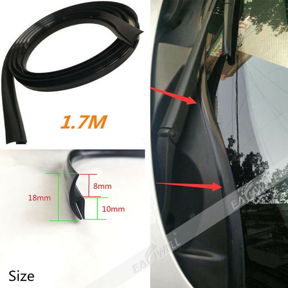 1.7m Car Front Windshield Wiper Panel Hood Rubber Seal Strip Universal ...
