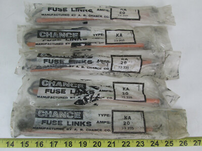 Lot of 5 New NOS Hubbell Chance Fuse Links 20 Amps KA Type SKUE1 | eBay