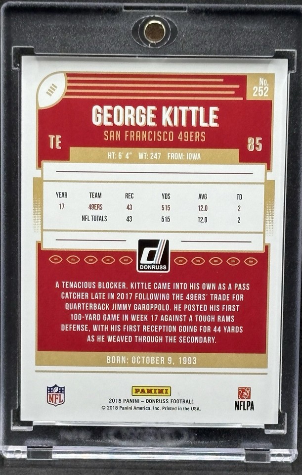 George Kittle RARE ROOKIE RC INVESTMENT CARD SSP PANINI 49ERS MINT | eBay