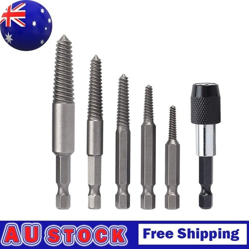 6pcs Hex-Shank Screw Extractors Tool Damaged Bolt Easy Out Drill-Bit ...