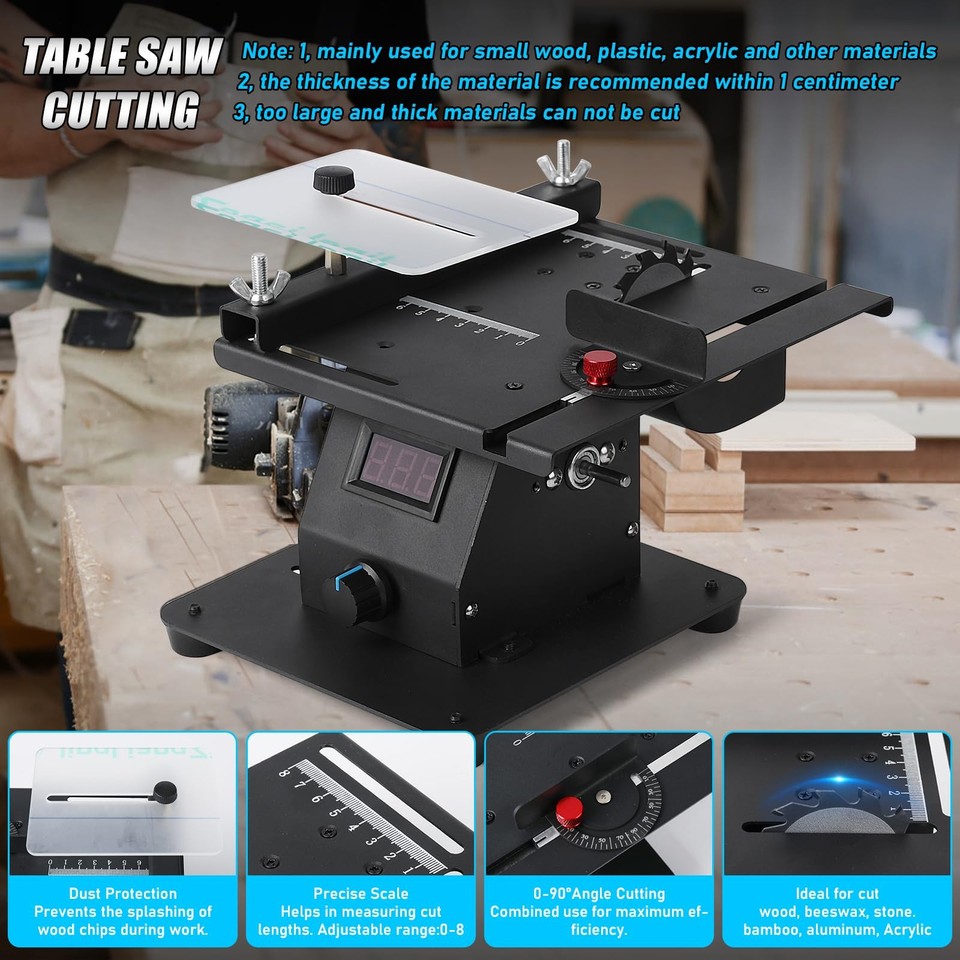 Mini Multi-functional Table Saw, 4 in 1 Table Saws with Dual Bench ...