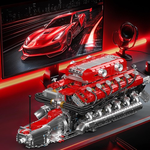 V12 Engine Building Block Sets, V12 Engine Model Kit That Runs, MOC ...