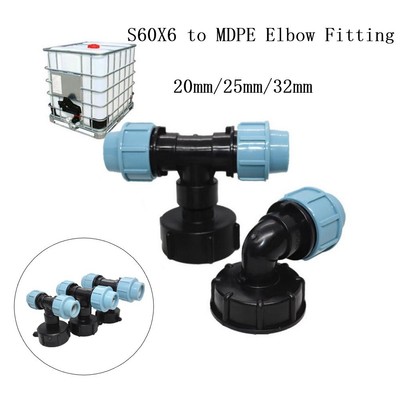 Convenient IBC Tank Fitting Tee & Elbow Outlets 20mm/25mm/32mm Options ...