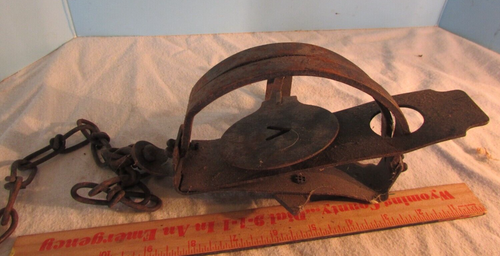 VTG VICTOR 5" Small Animal Spring Leg Trap Primitive Game Hunt W/CHAIN ...