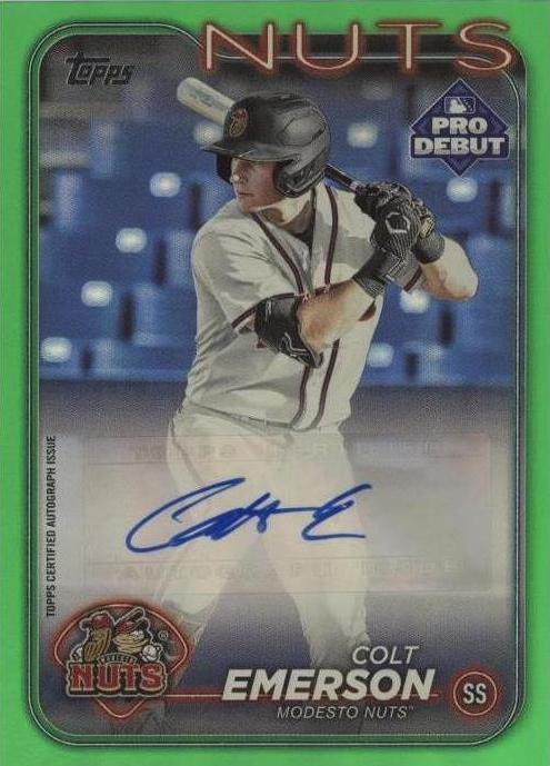 2024 Topps Pro Debut - Colt Emerson #PD-168 Green Autographs /99 (AU ...