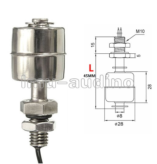 Stainless Steel Mini Float Switch 45mm Indicator Vertical Water Level ...