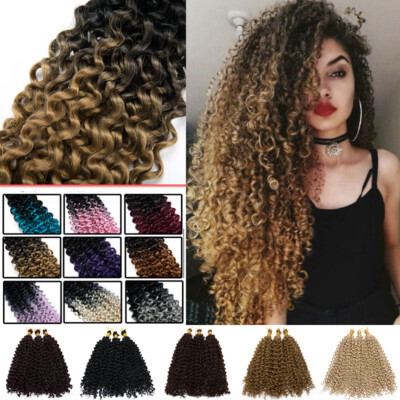 Afro Deep Water Wave Packs Crochet Braids Hair Extensions Kinky Curly ...