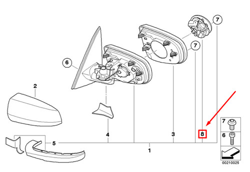 BMW X5 E70 FRONT DOOR MIRROR DRIVE MOTOR 67137187262 7187262 08-13 NO🇺🇸 ...