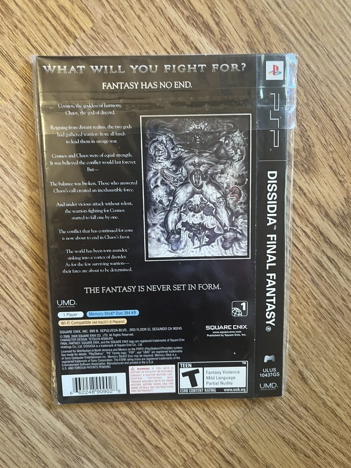 DISSIDIA FInal Fantasy Limited Edition PSP slipcovers (New White/Black ...