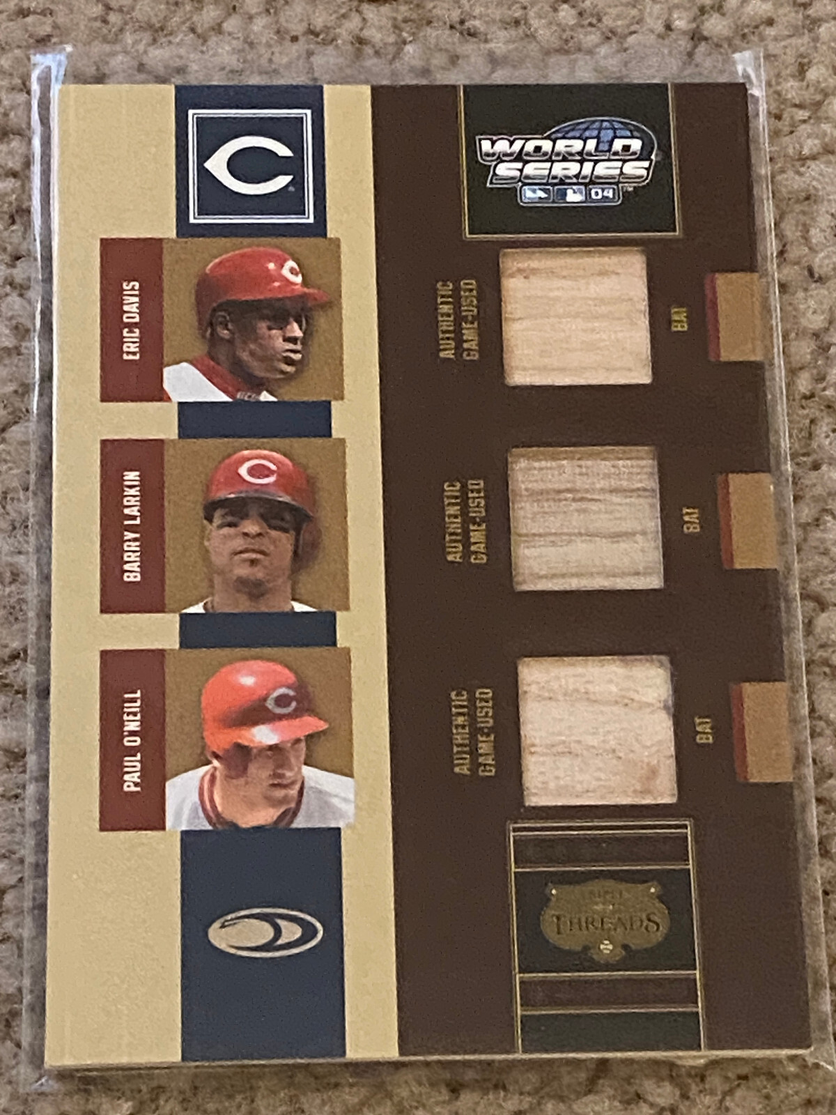 2004 DONRUSS WORLD SERIES CINCINNATI REDS ERIC DAVIS BARRY LARKIN O ...