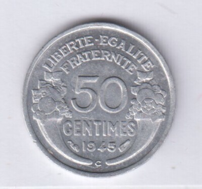 FRANCE 50 Centimes 1945C XF grade (fra2099) | eBay
