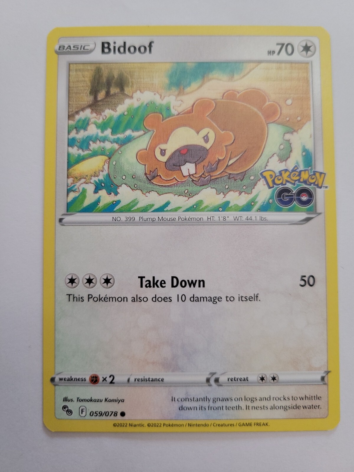 Pokémon TCG Bidoof Pokemon GO 059/078 Regular Common | eBay