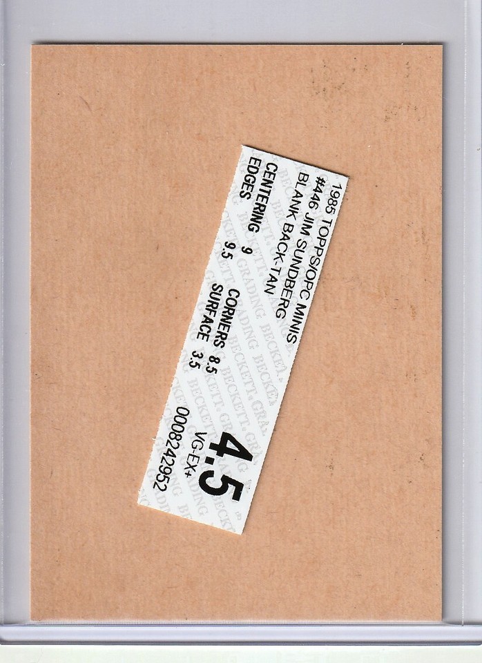 1985 Topps/OPC Minis Proof TAN BACK #446 Jim Sundberg - Print Run 5 ...