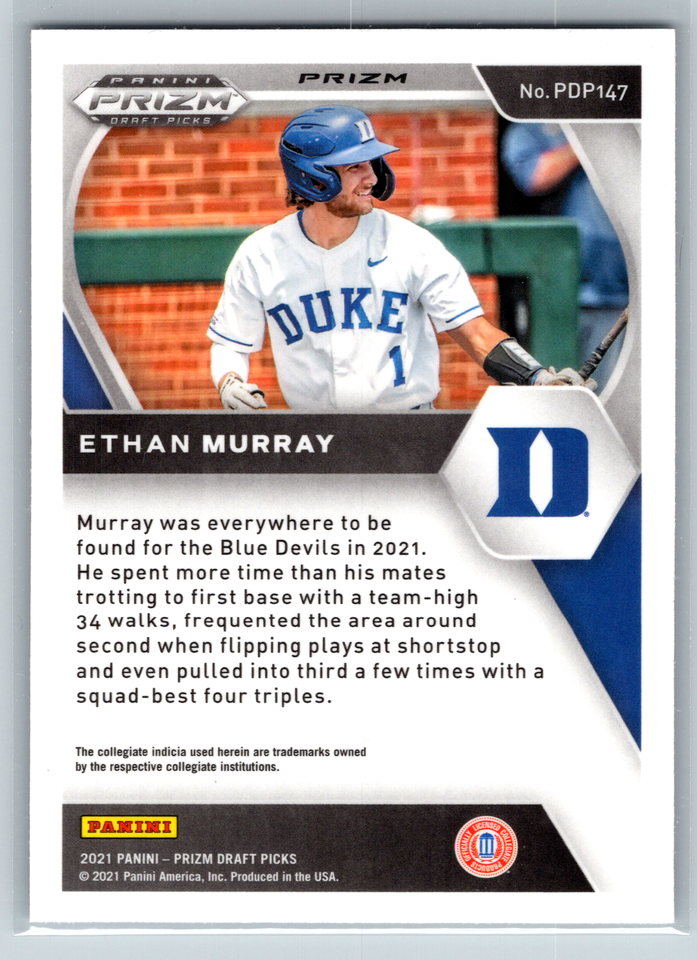 Ethan Murray 2021 Panini Prizm Draft Silver Prizm #PDP147 Duke | eBay