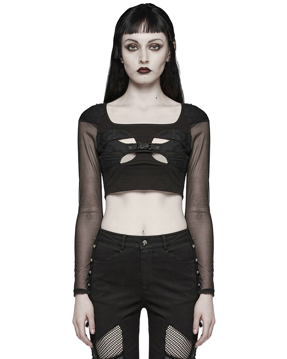 Punk Rave Womens Apocalyptic Cyberpunk Gothic Broken Knit Top | eBay