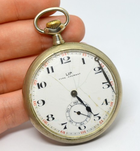 VINTAGE LIP TYPE COURANT FRANCE OLD MEN MECHANICAL POCKET WATCH | eBay