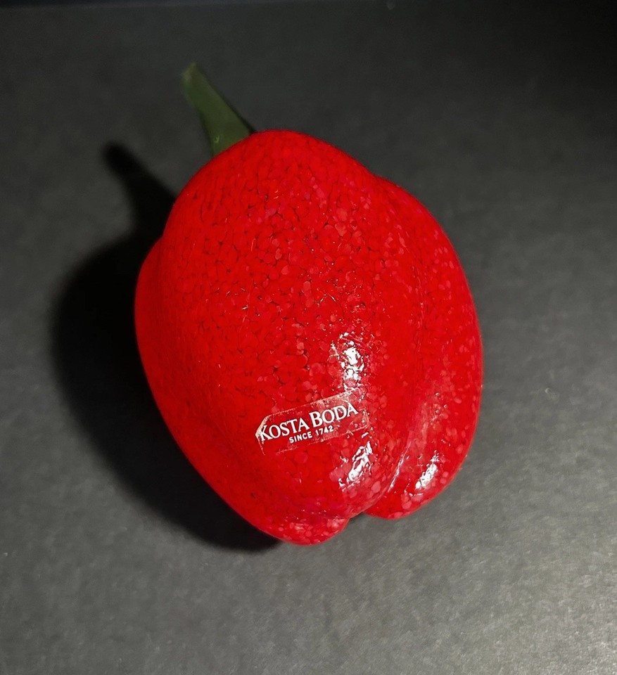 KOSTA BODA Vintage Glass Fruit FRUTTERIA Red Pepper Gunnel Sahlin ...