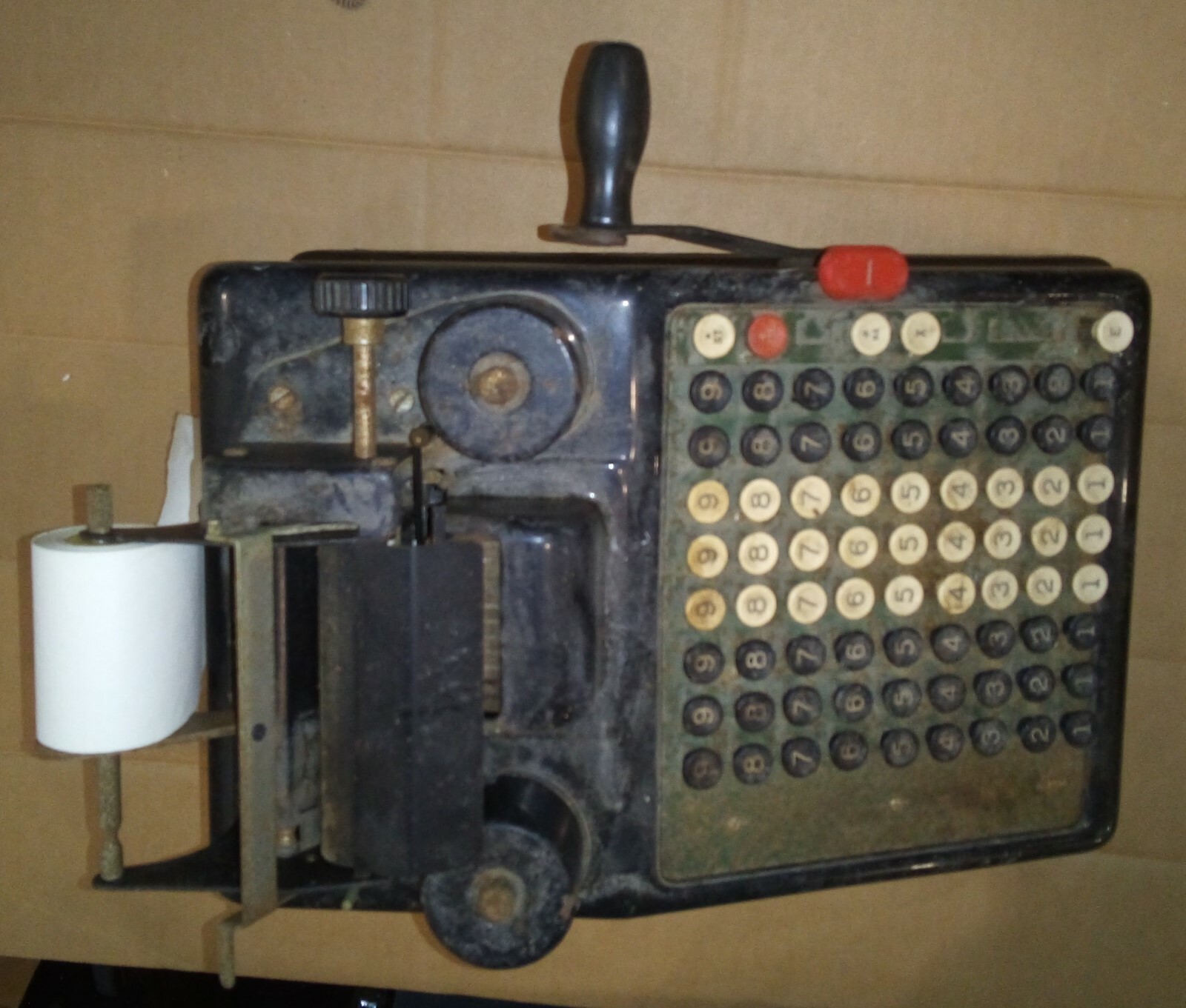 24SS02 OLD MANUAL CALCULATOR, BURROUGHS, MOVIE PROP?, SOLD AS IS, NOT ...