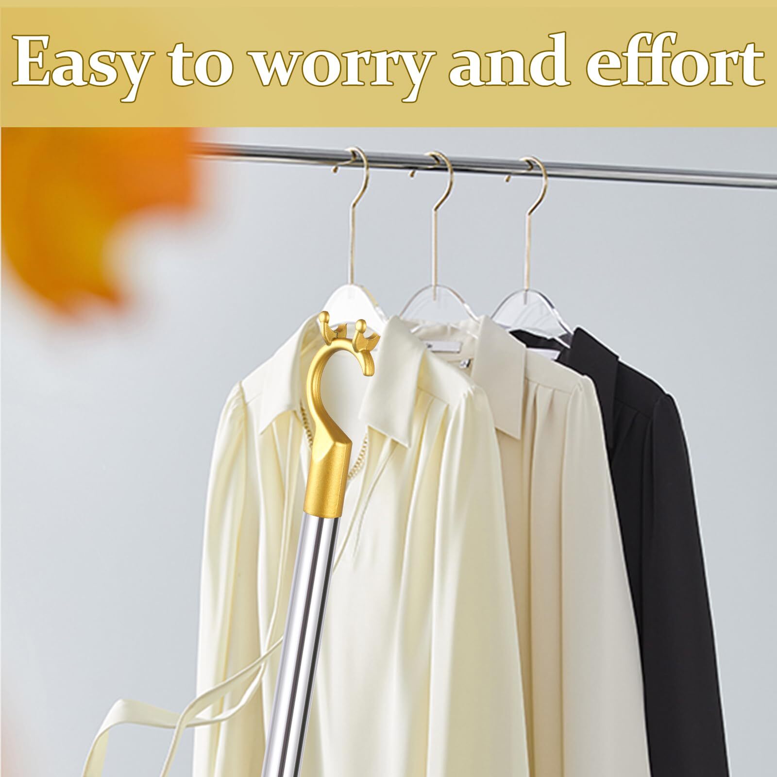 Clothes Hook Rod Extends From 26 Inches To 56 Inches With Hooks Long ...