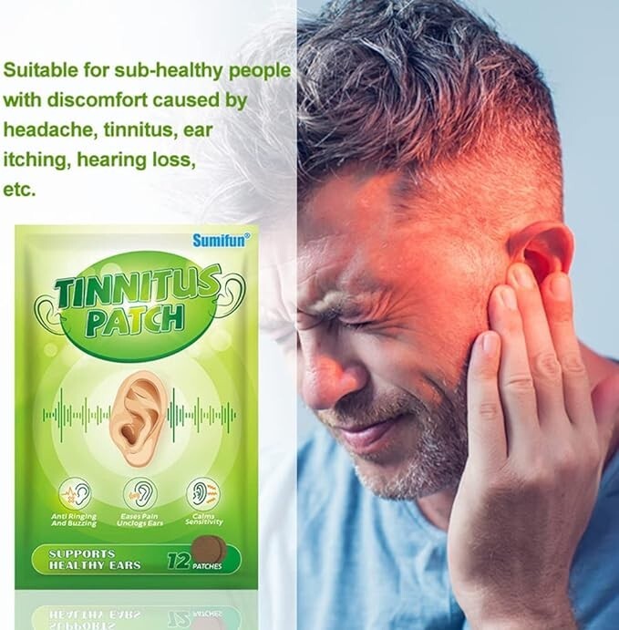 Tinnitus Ear Patch, Natural Formula Ear Patches for Ringing Ears, 12 ...