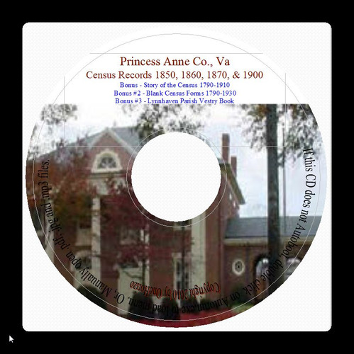 Princess Anne County VA Census - 1850 1860 1870 & 1900 + Lynnhaven ...