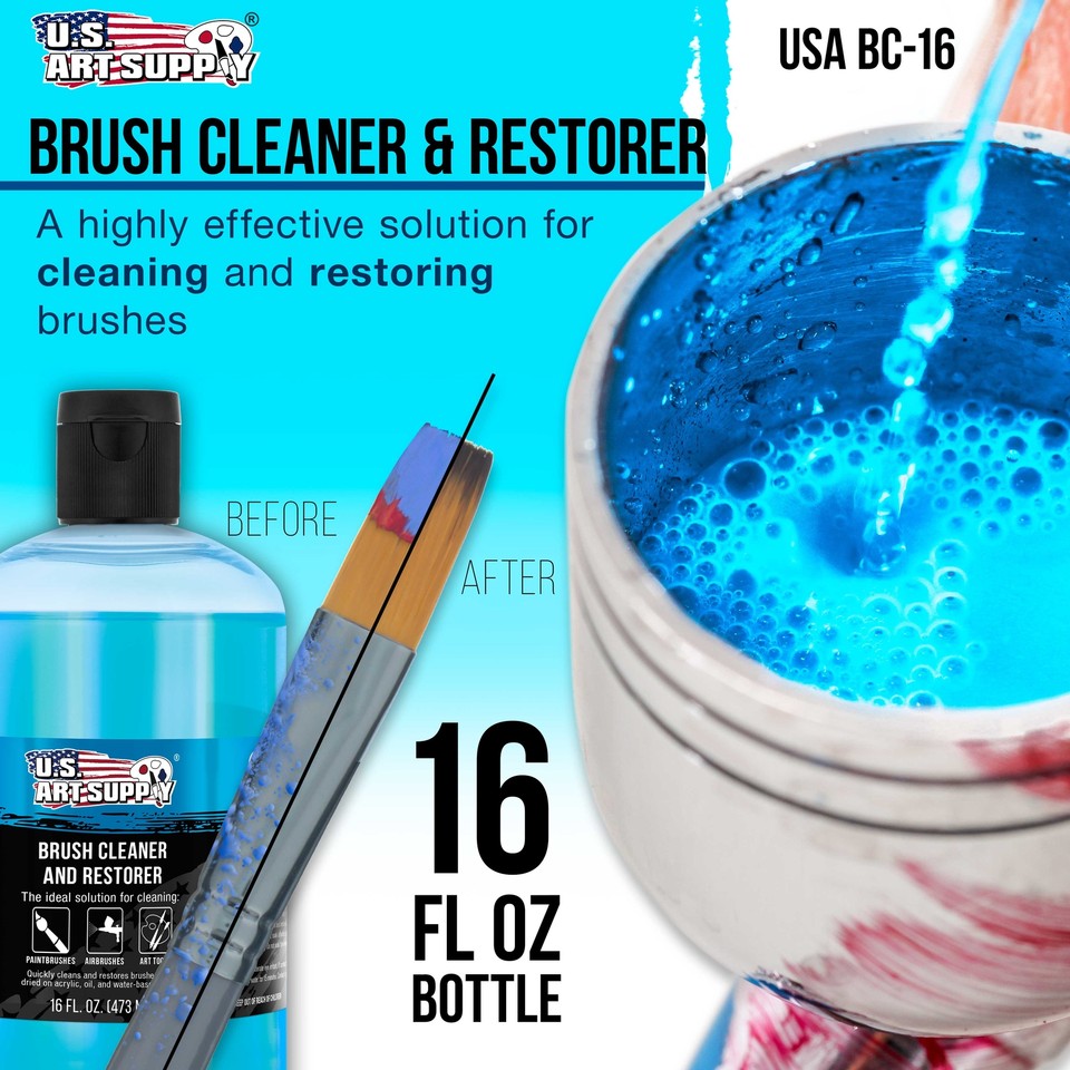 16oz Brush Cleaner, Restorer, Clean Dried Paint Brushes, Airbrushes ...