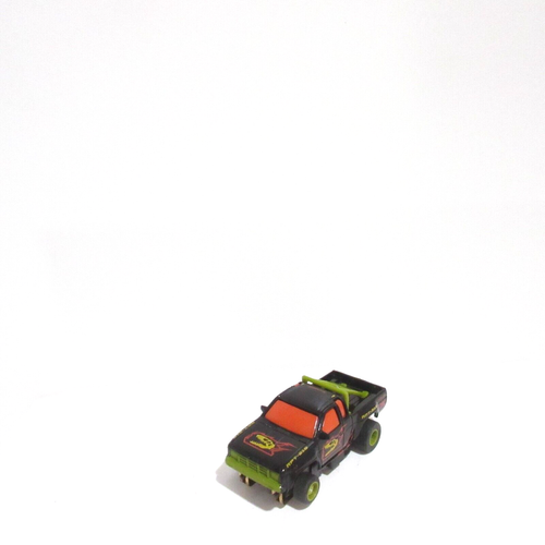 TYCO MATTEL SLOT CAR HO SCALE NISSAN PICK UP T-REX REVENGE BLK/ORN ...