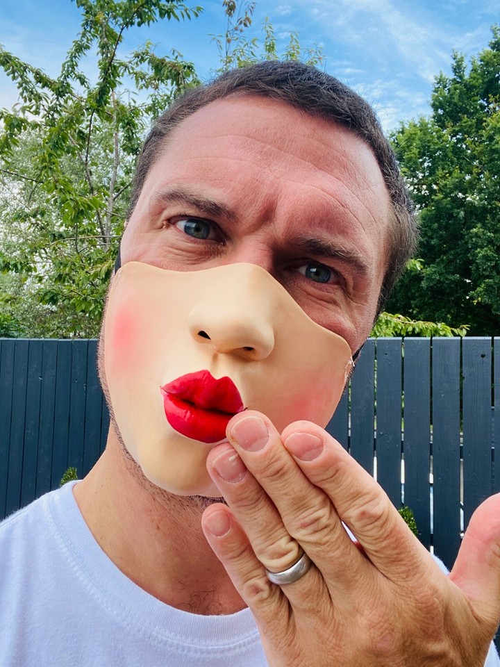 Funny Half Face Mask Kiss Jagger Big Lips Girl Pout Lip Stag Party ...