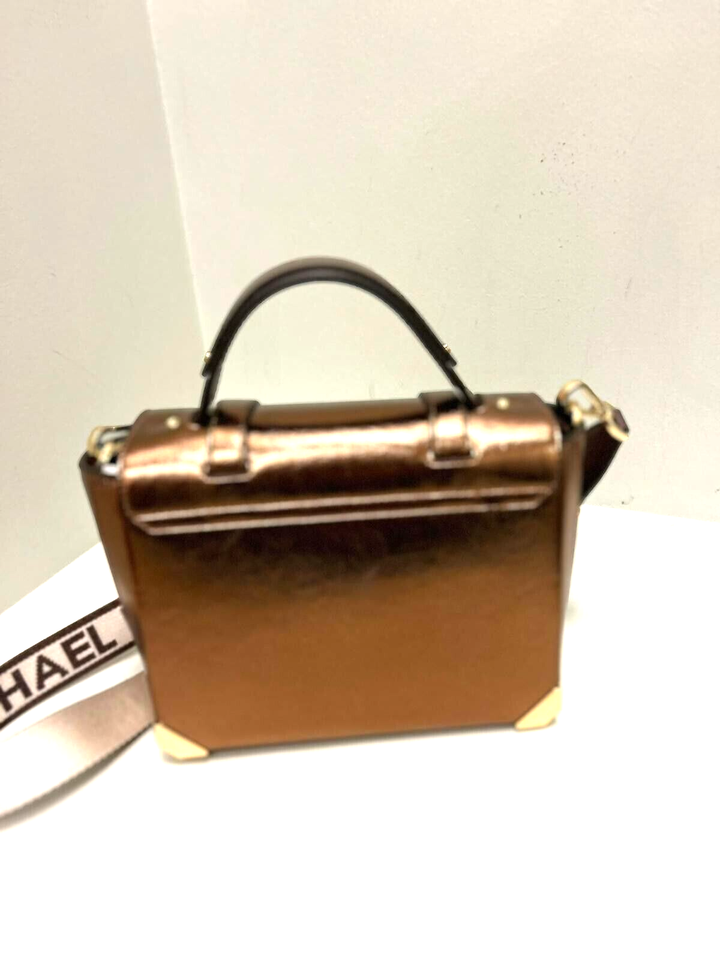 Michael Kors Manhattan Medium Mocha Satchel Crossbody Bag Shoulder ...