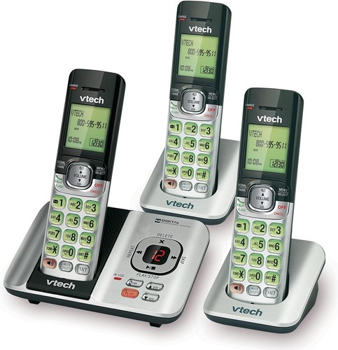 VTech DECT 6.0 Cordless Phone Answering System Caller ID Call Waiting 3 ...