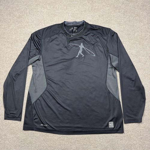 Nike Mens Shirt Size XL Black Long Sleeve Combat Pro Baseball ...