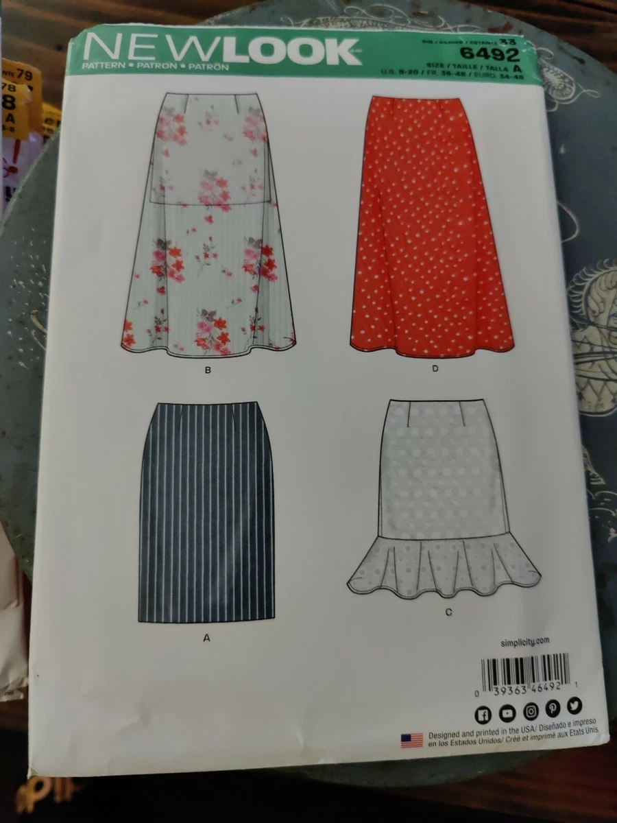 New Look 6682 Womens Skirt Pattern Panel Skirt Pattern Long