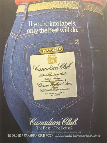 Canadian Club Canadian Whisky Blue Jeans Patch Vintage Print Ad 1983 ...