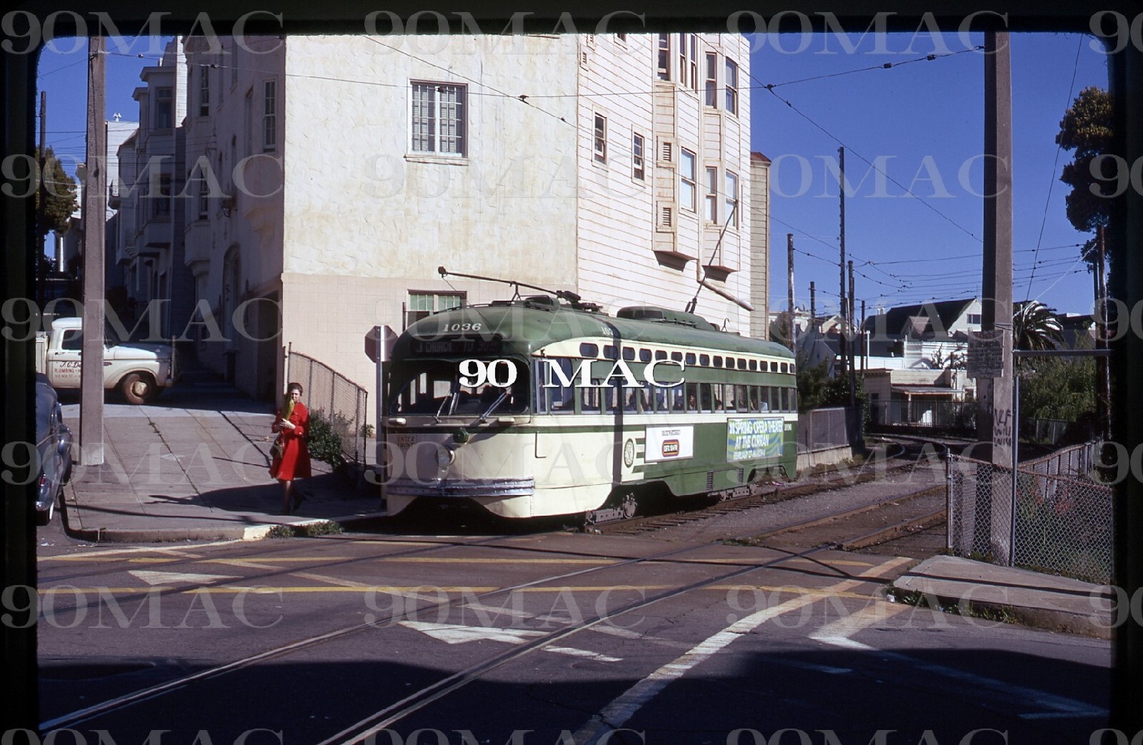 SF MUNI. PCC TROLLEY #1036. San Francisco (CA). Original Slide 1973 ...