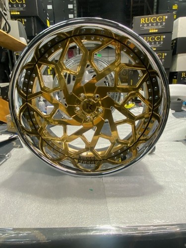26 Inch Rucci Goon Gold Rims 26x10 Wheels BP:5x120.7 Customizable Rims ...