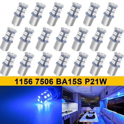 20Pcs Super Bright Blue 1156 RV Trailer 13-SMD Car LED 1141 Interior ...
