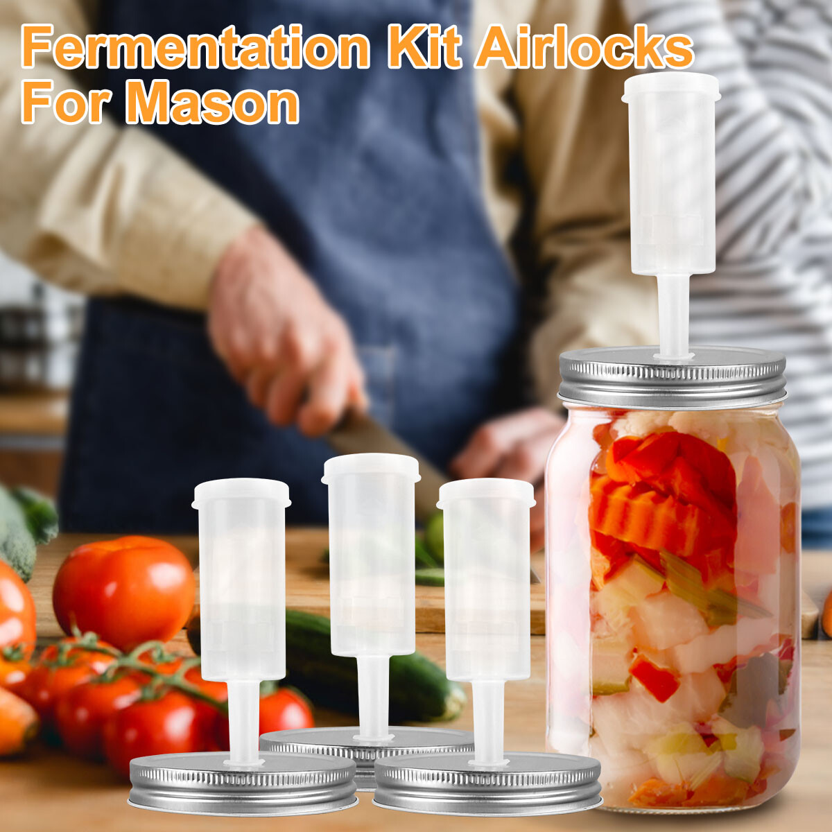 4Pcs Jar Fermenting Lids Kit Plastic Jar Fermenter Caps Airtight Jar ...