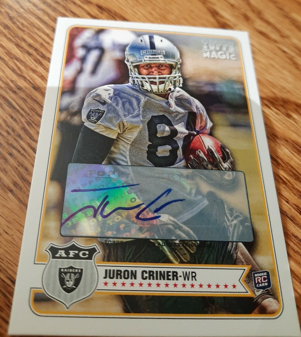 JURON CRINER AUTOGRAPHED AUTO ROOKIE RC RAIDERS FOOTBALL CARD TOPPS ...