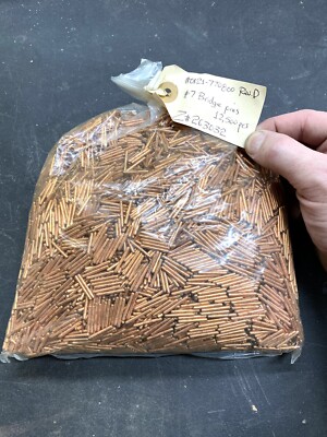 12,500 Piano Bridge Pins, #7 (0.086" diameter), Round Ends, Coppered, B ...