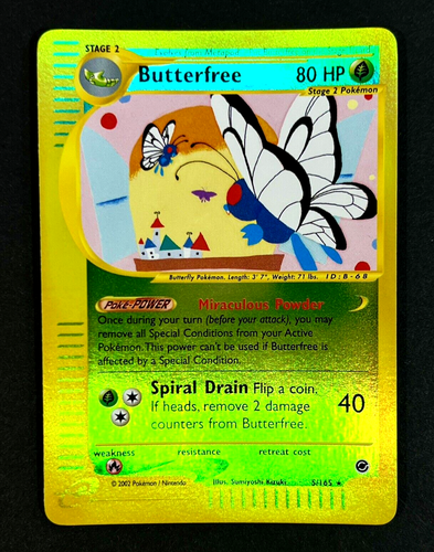 2002 Pokemon BUTTERFREE Expedition Set REVERSE HOLO Rare e-Reader ...