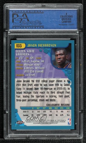 2001-02 Topps Chrome Jason Richardson #133 PSA 9 MINT Rookie RC | eBay