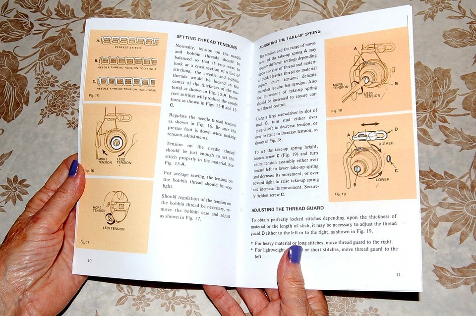 Instructions Manual for Singer Sewing Machine Class 591, Series 591C ...