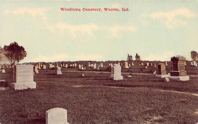 Warren Indiana Woodlawn Cemetery Vintage Postcard N03 | eBay