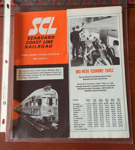 Vintage 1971 Seaboard Coastline Railway Advertising Times Table Booklet ...