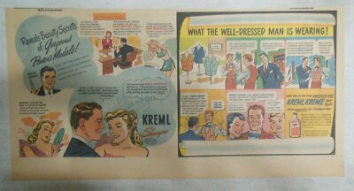 Kreml Shampoo Ad: Gorgeous Powers Models from 1940's Size 7.5 x 15 ...