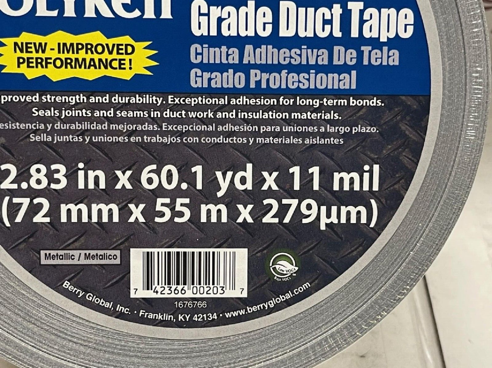 POLYKEN 251 Professional Grade Duct Tape 2.83 X60.1 X 11 mil QTY One ...