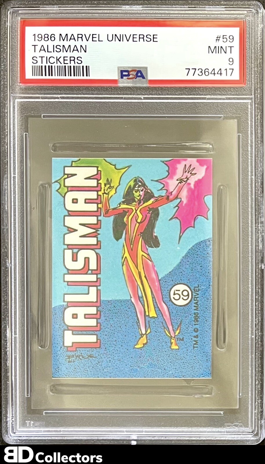 TALISMAN #59 PSA 9 POP 6 1986 Comic Images Marvel Universe Sticker MINT ...